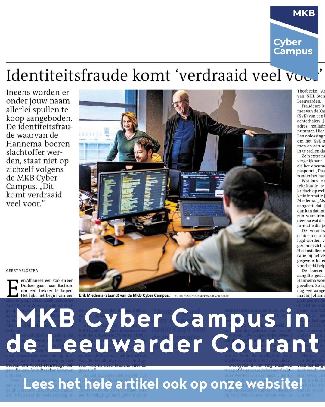MKB Cyber Campus in de Leeuwarder Courant - MKB Cyber Campus